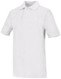 UCS White Pique Polo with Logo-All Grades - Poindexter's Uniform Company